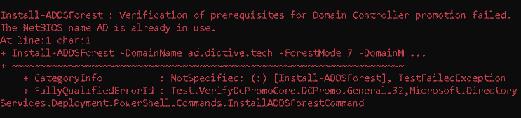 The NetBIOS name is already in use?